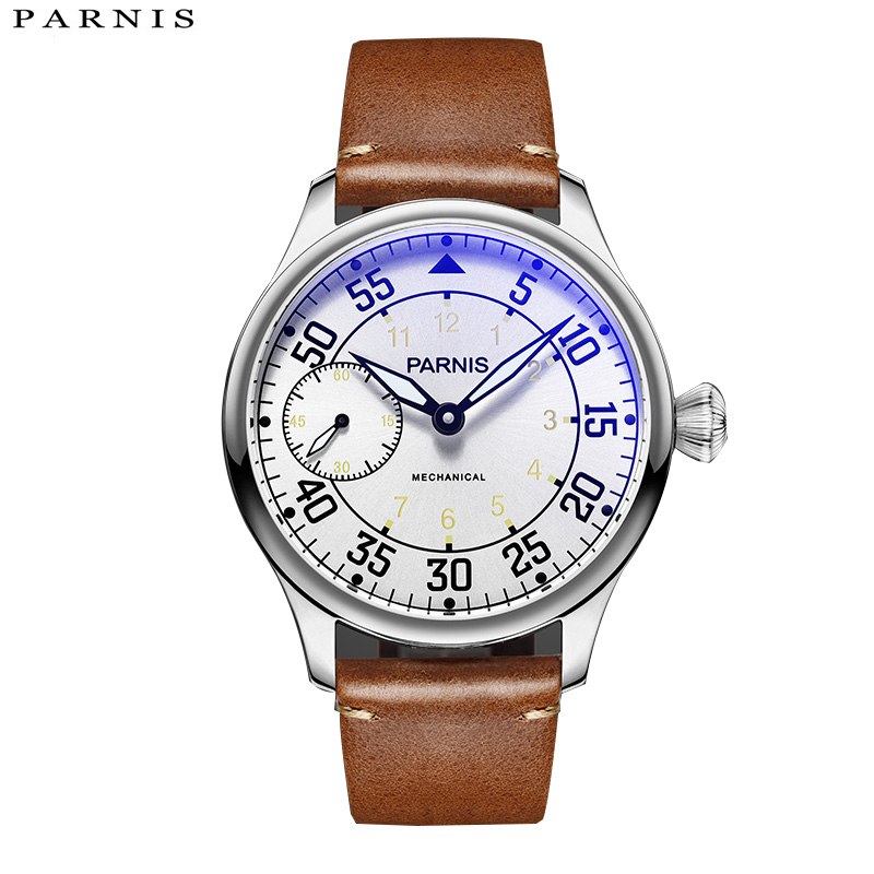44mm Parnis Hand Winding Men's Mechanical Pilot Watch Luminous No ...