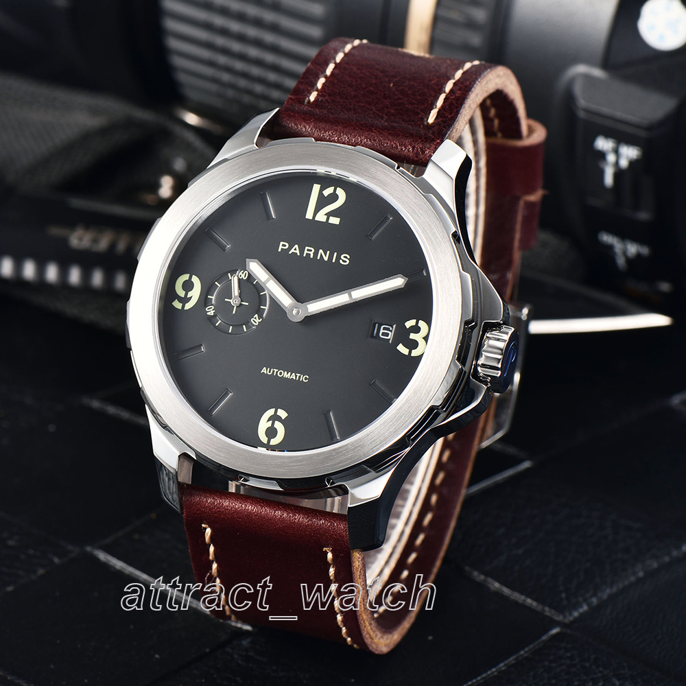 44mm Parnis Automatic Men's Mechanical Watch Sapphire Crystal 5ATM ...